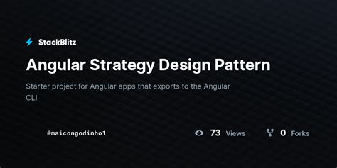 Angular Strategy Design Pattern StackBlitz