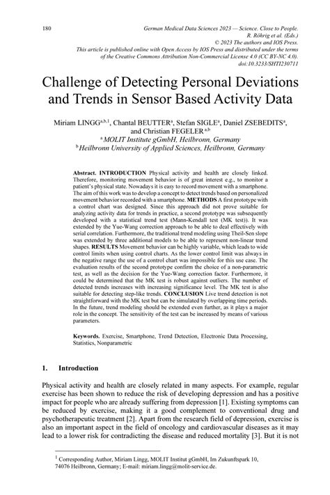 Pdf Challenge Of Detecting Personal Deviations And Trends In Sensor