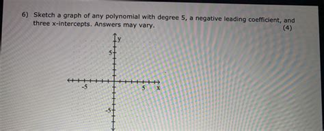 solved 6 sketch a graph of any polynomial with degree 5 a