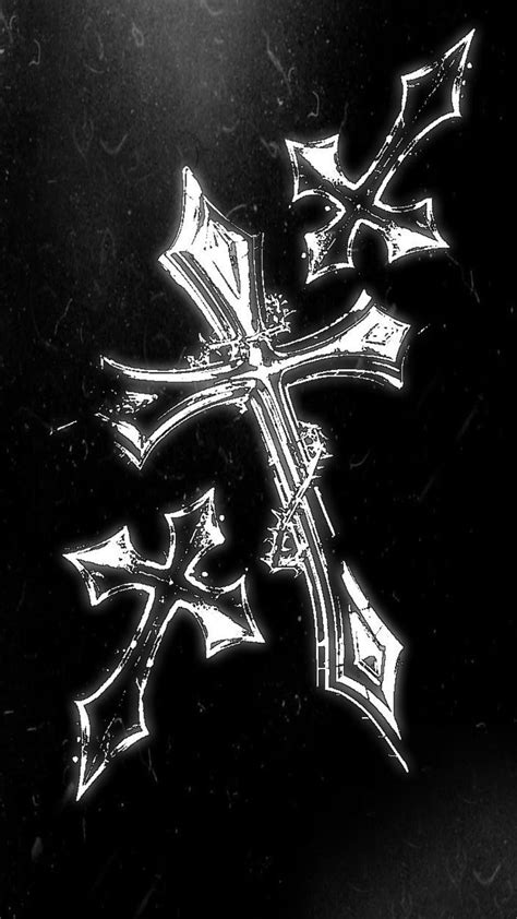 Gothic Cross Wallpaper White And Black Cool Cross Y2k Cross Icon