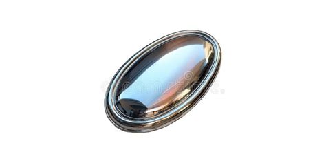 Oval Metallic Object With Reflective Surface Futuristic Design And Technology Concept Isolated