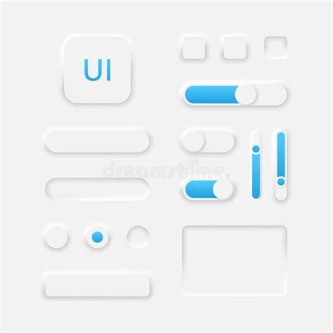 Neumorphic User Interface Elements Mobile App Ui Design Kit Buttons Bars Sliders In