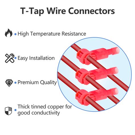 Hongzelin 120pcs T Tap Quick Wire Connector Kit Self Stripping Splicing Wire Terminals Insulated
