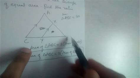 In Triangle Abc Xy Ac And Xy Divides The Triangle Into Two Parts Of Equal Area Find Ratio Ax