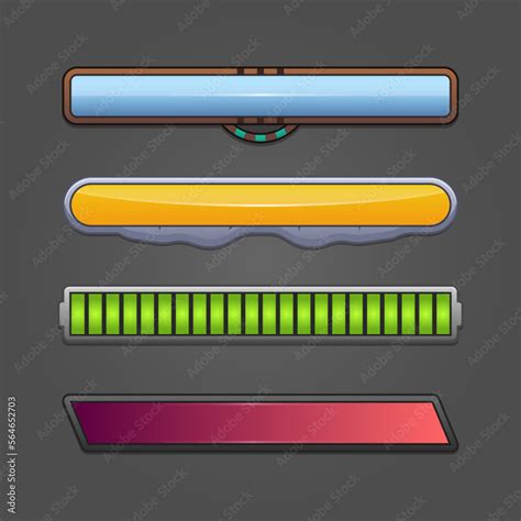 Game Ui Kit With Status Bars Battery Bar Illustration Of A Kit Of
