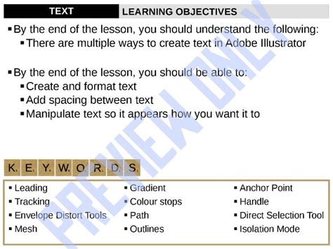 Adobe Illustrator Cc Practice Lesson 4 Text Teaching Resources
