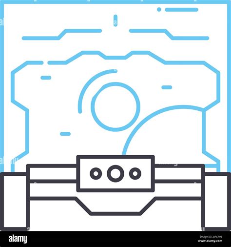 Spaceship Control Room Line Icon Outline Symbol Vector Illustration Concept Sign Stock Vector