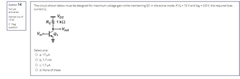 Solved Question 2 Not Yet Answered In The CS Circuit Shown Chegg Com