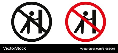 Pushing Prohibited Sign Maintain Safety Royalty Free Vector