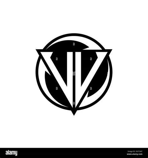 Vv Logo With Triangle Shape And Circle Rounded Design Template Isolated On White Background
