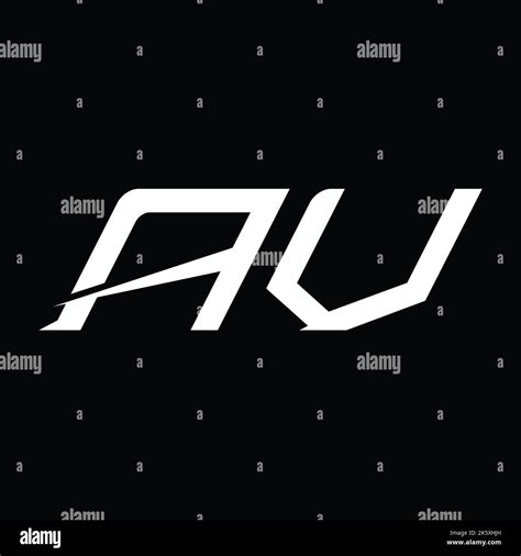 AV Logo Monogram Letter With Slice Style Design Template Stock Photo