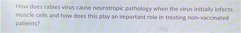 Solved How Does Rabies Virus Cause Neurotropic Pathology