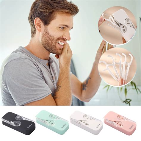 Hcjkdu Portable Mini Bilateral Up Floss Storage Box Automatic Up Floss Storage Box Floss Stick