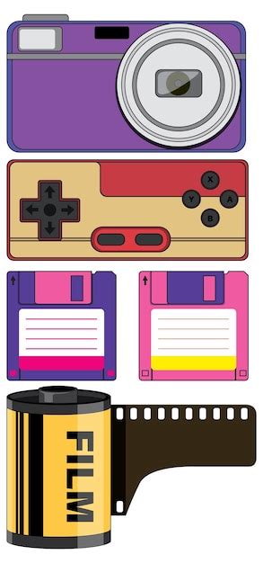 Free Vector Set Of Retro Object Free Vector Set Of Retro Object
