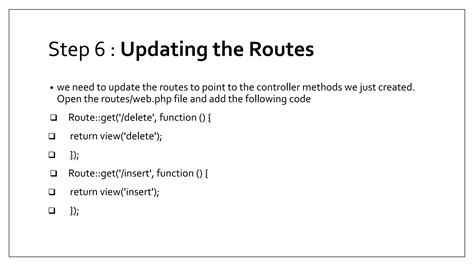 crud presentation of laravel application pptx databases computer