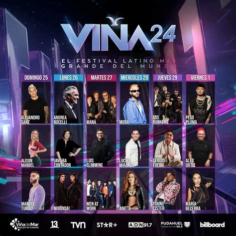 Parrilla Y Programación Del Festival De Viña Del Mar 2024 24horas