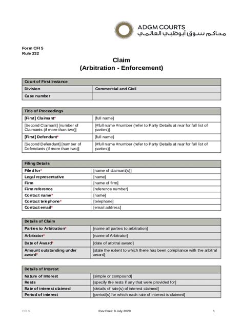 Claim Arbitration Doc Template Pdffiller