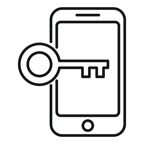 Phone Key Authentication Icon Outline Style 14649768 Vector Art At Vecteezy