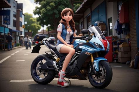 Premium Ai Image Girl On Motorcycle