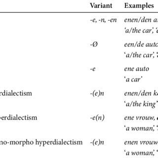 Categorization Of The Different Variants Of The Gender Suffix Variable