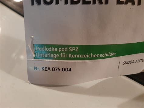 Подложка под номерной знак — Skoda Rapid (2G), 1,6 л, 2020 года ...