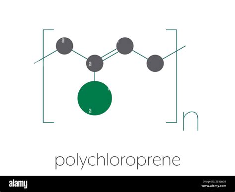 Neoprene Polychloroprene Synthetic Rubber Chemical Structure Stylized Skeletal Formula