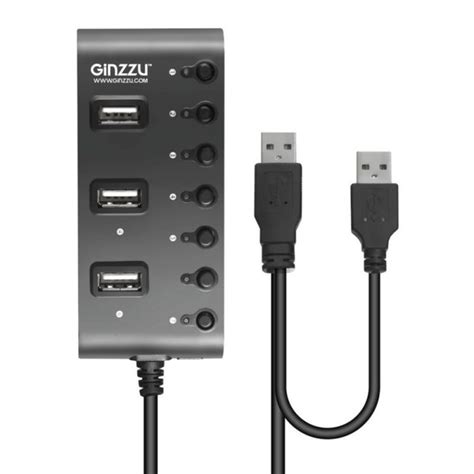 Usb концентратор разветвитель хаб 7 ми портовый Usb 2 0 Hub Gr 487ub Black черный 7 портов Usb