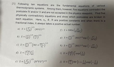 Solved 1] Following Ten Equations Are The Fundamental