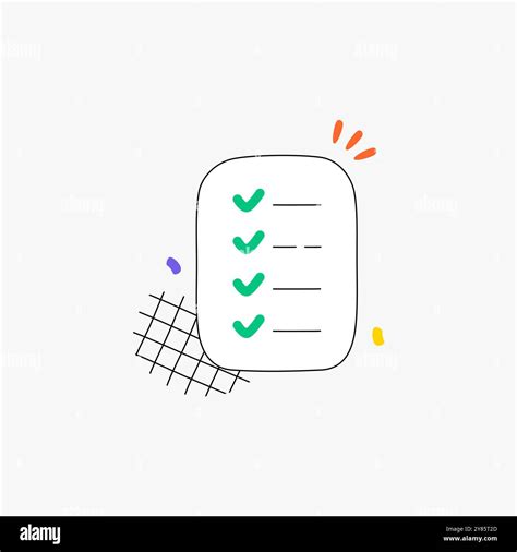 Checklist With Green Check Marks In Flat Vector Illustration Symbolizing Task Completion