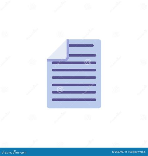 Document File Flat Icon Stock Vector Illustration Of Single 253798711