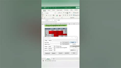 Find And Replace Highlighted Color In Excel Shorts Youtube