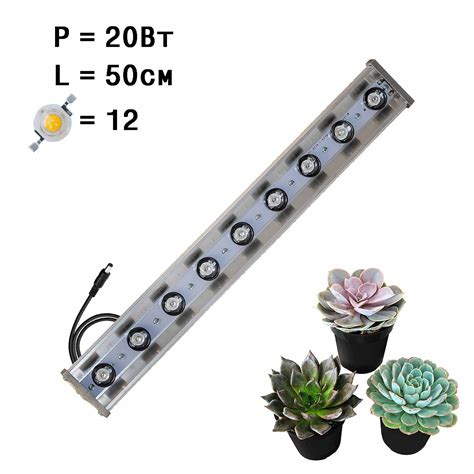 Фитолампа линейная для растений MiniFermer 20 Ватт_50 см(Биколор, Фулл ...