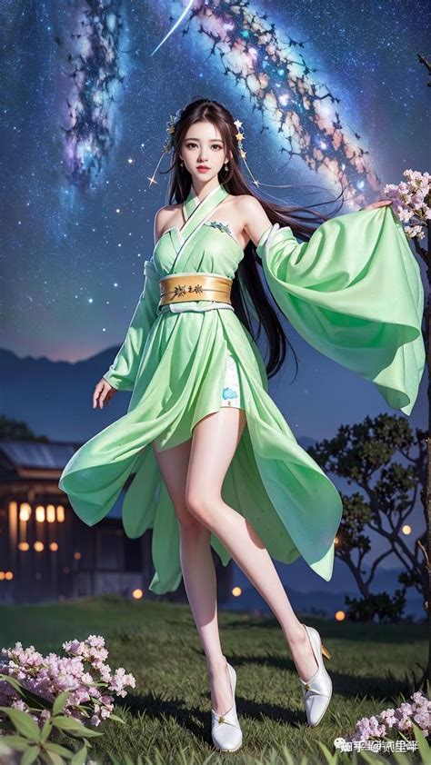 Ai绘画作品欣赏：风姿绰约的国风女孩 美术100