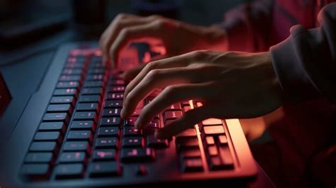 Premium Photo A Person Typing On A Keyboard With The Hands On The Keyboard