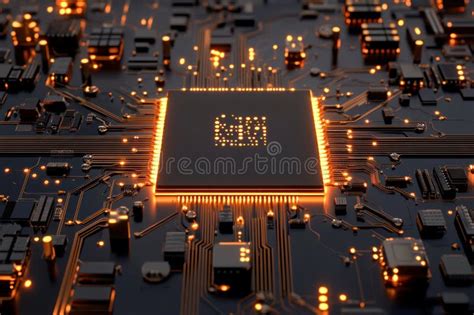 Neon Circuit Board Advancements In Ai Quantum Computing And Robotics With Machine Learning