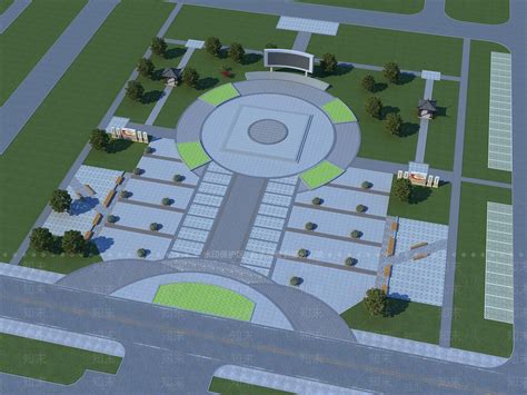现代农村广场3d模型下载【id1114098523】知末3d模型网