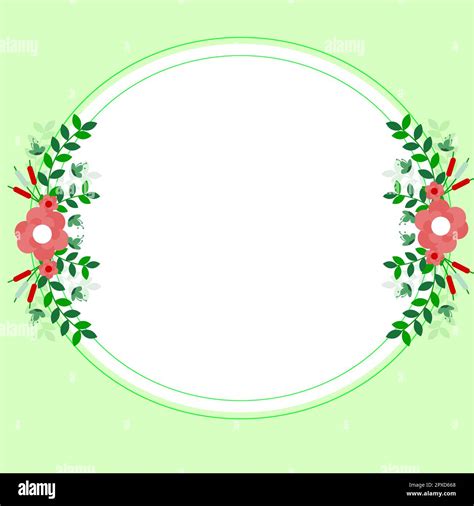 Circle Shape Text Frame Surrounded With Assorted Flowers Hearts And