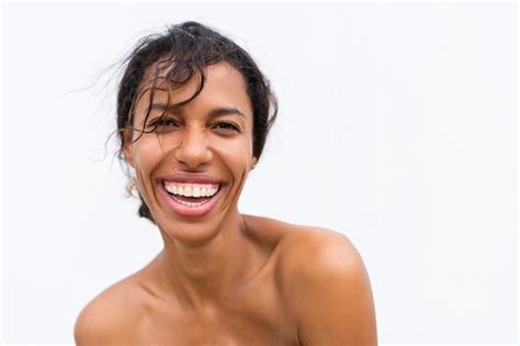 Premium Photo Beauty Portrait Of Young Topless African American Woman