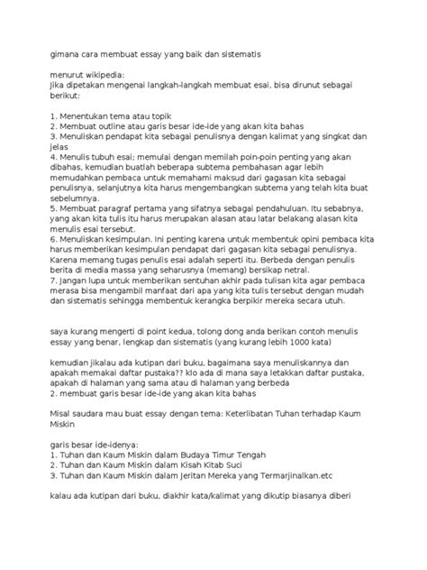 Detail Contoh Kerangka Esai Koleksi Nomer 29