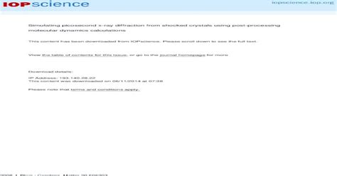 Simulating Picosecond X Ray Diffraction From Shocked Crystals Using Post Processing Molecular