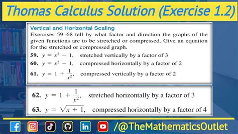 Thomas Calculus Chapter 1 Solution Exercise 1 2 Q59 To Q63 Lec 37 YouTube