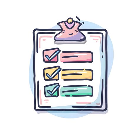 Playful Doodle Checklist Icon With Colorful Checkboxes For User