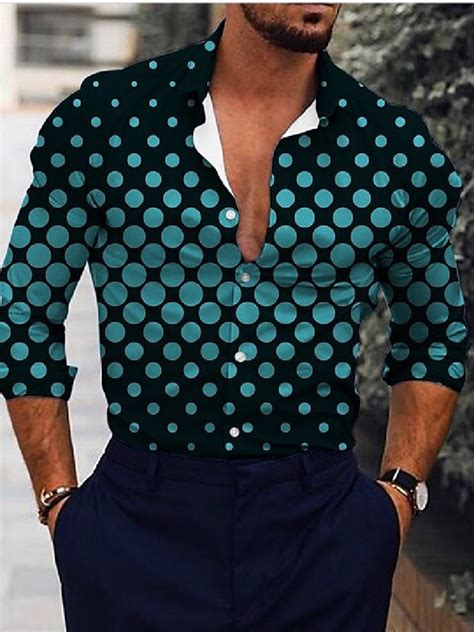 Badu Bg Модни луксозни мъжки ризи едноредна риза ежедневна черно зелена градиентна щампа