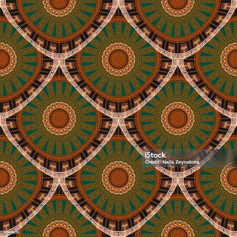 틸드 그리스 만다라 매끄러운 패턴 부족 민족 스타일 배경 벡터 기하학적 배경입니다 테두리 프레임 원 그리스 키 구단 기하학적