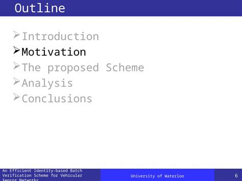 ppt [ppt] an efficient identity based batch verification scheme for vehicular sensor networks