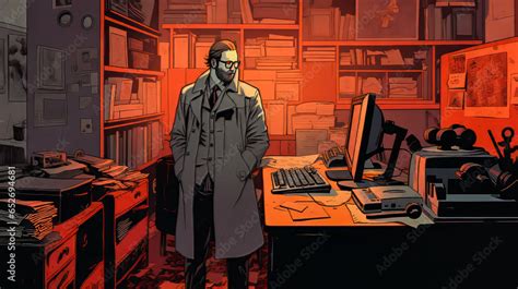 Graphic Novel Illlustration Of A Super Spy Generative Ai A Digital Illustration Of A Super Spy