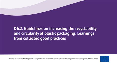 Guidelines On Increasing The Recyclability And Circularity Of Plastic