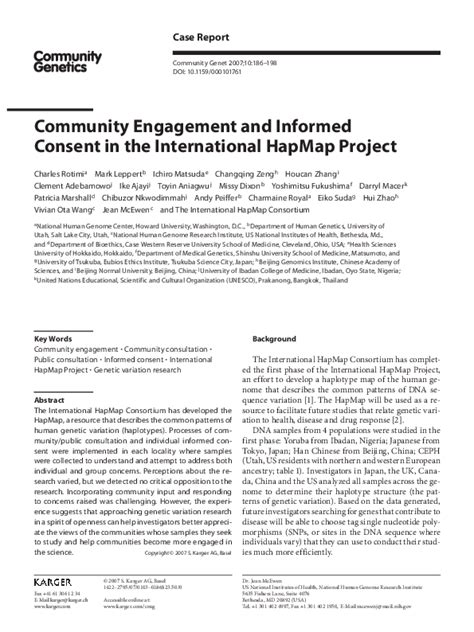 Pdf Community Engagement And Informed Consent In The International