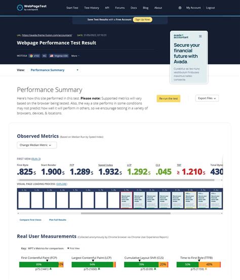 Performance Testing Using Webpagetest Avada Website Builder