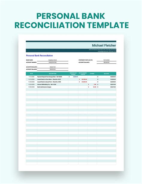 Bank Reconciliation Formula Examples With Excel Template